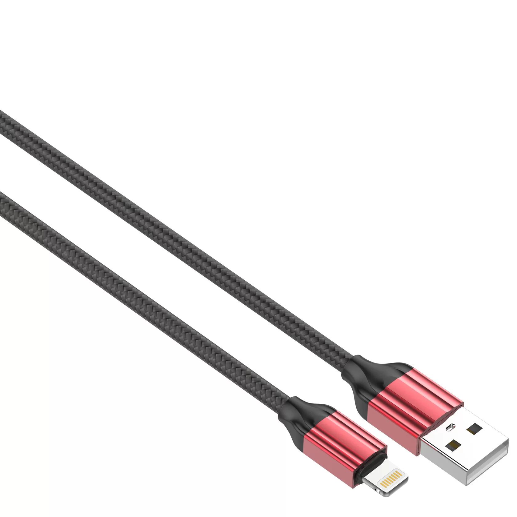 LDNIO LS432/ USB кабель Lightning/ 2m/ 2.4A/ медь: 120 жил/ Нейлоновая оплетка/ Red