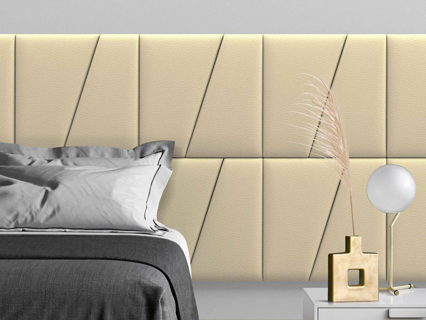Панель кровати Eco Leather Vanilla 30х60 см 4 шт.