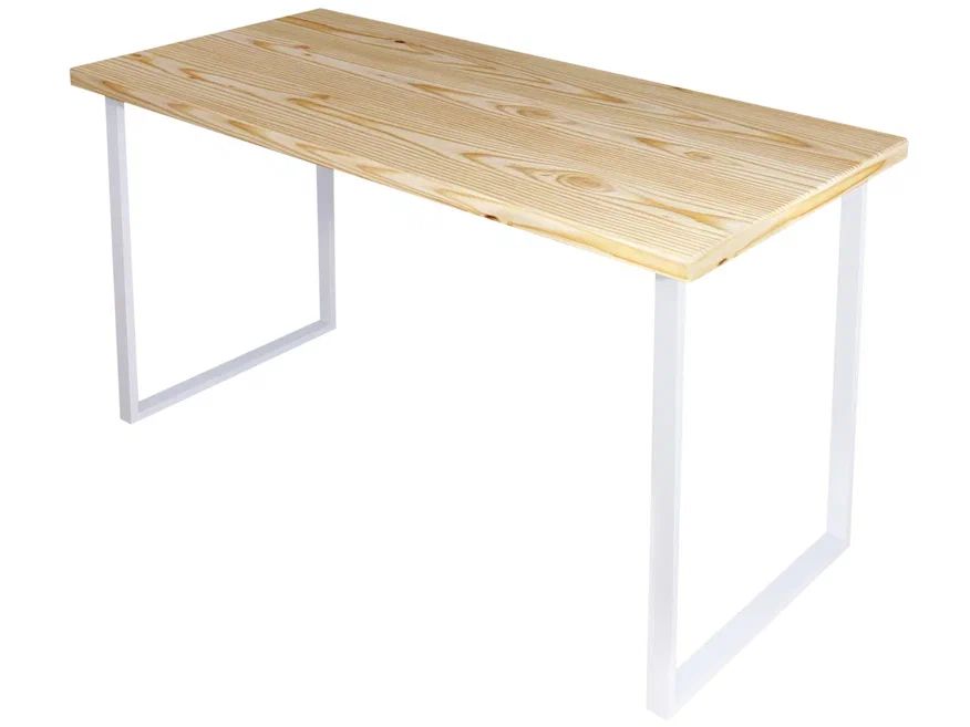 Стол кухонный Solarius Loft металл-дерево 130х75х75, без шлифовки и покраски, белые ножки