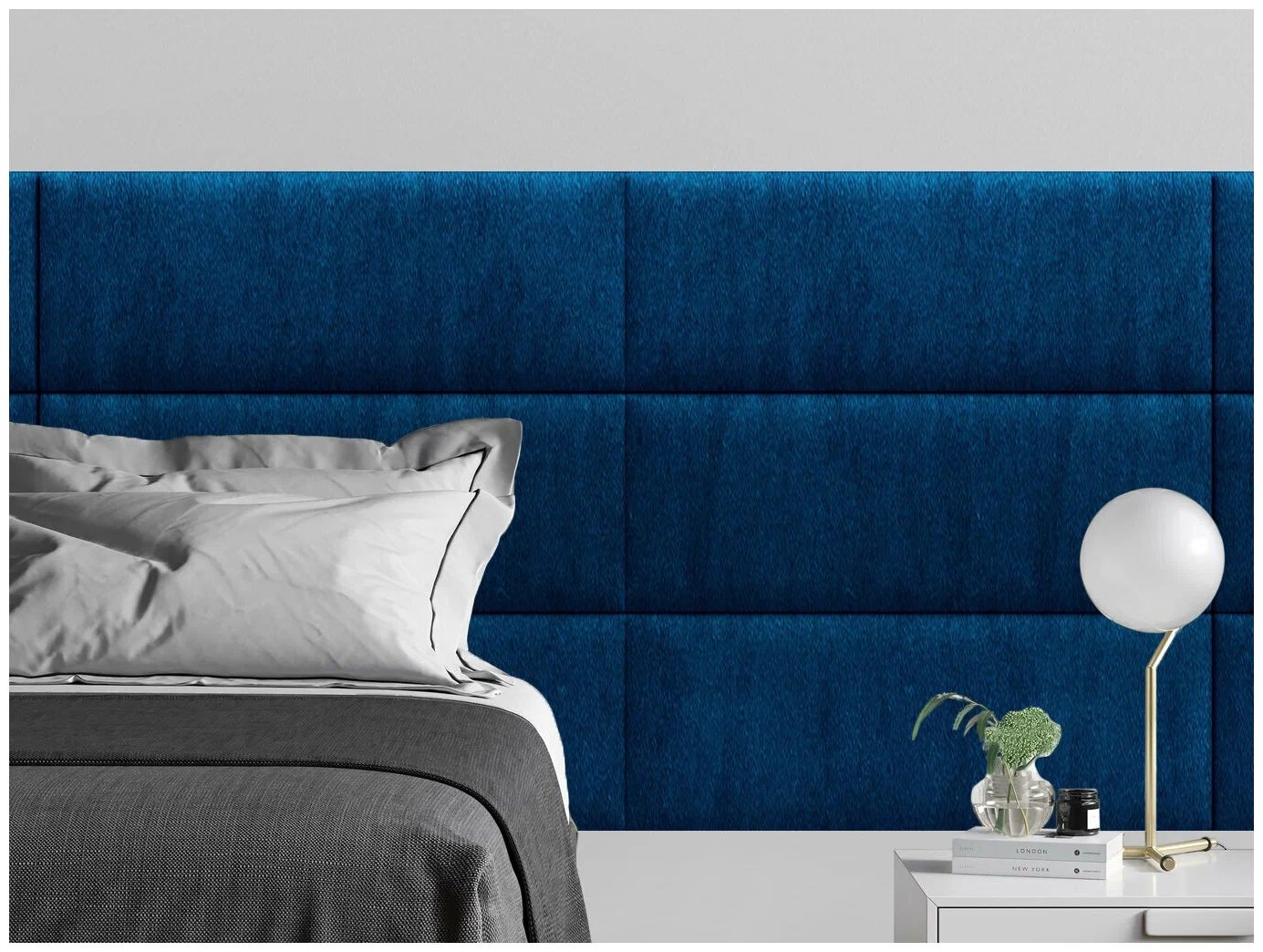 Панель кровати Velour Blue 30х80 см 4 шт.