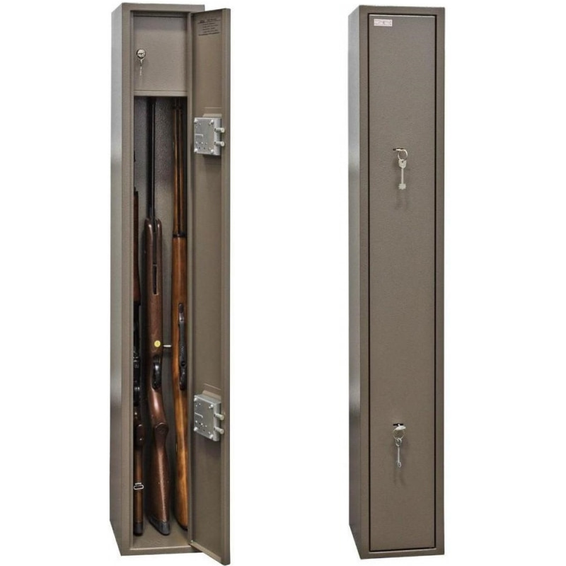 Оружейный сейф шкаф Контур Д-2 на 2 ружья. Высота ружья 1275мм. 20х25х130см. Ключевой.