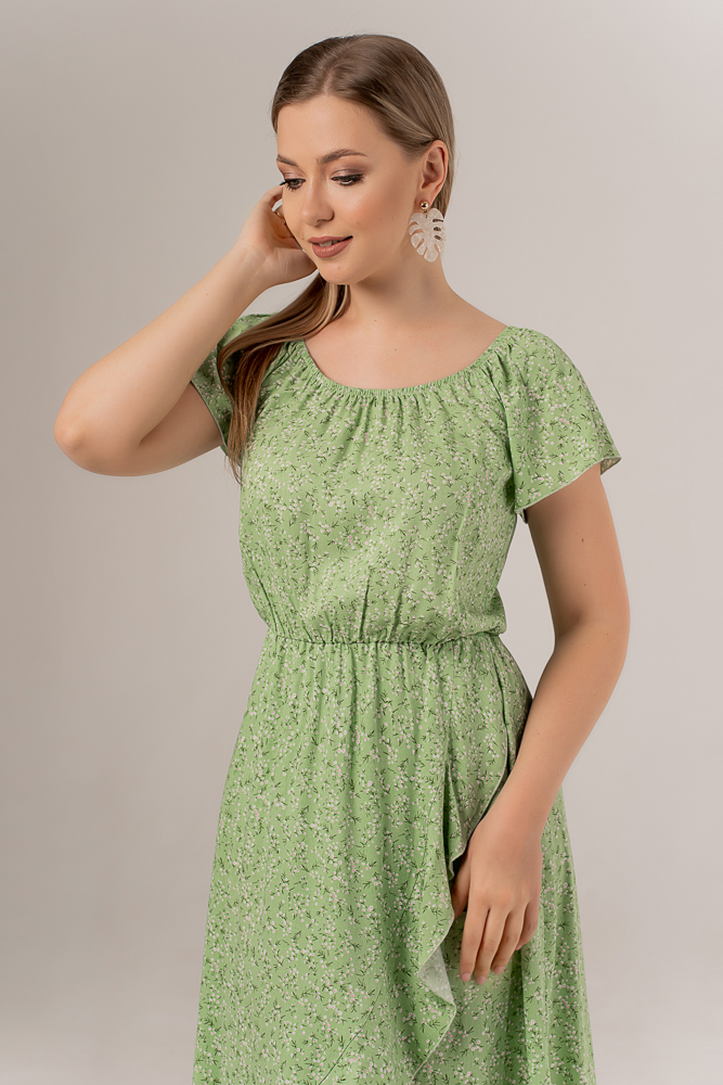 Платье женское Петербургский Швейный Дом 1468-1 зеленое 48 RU