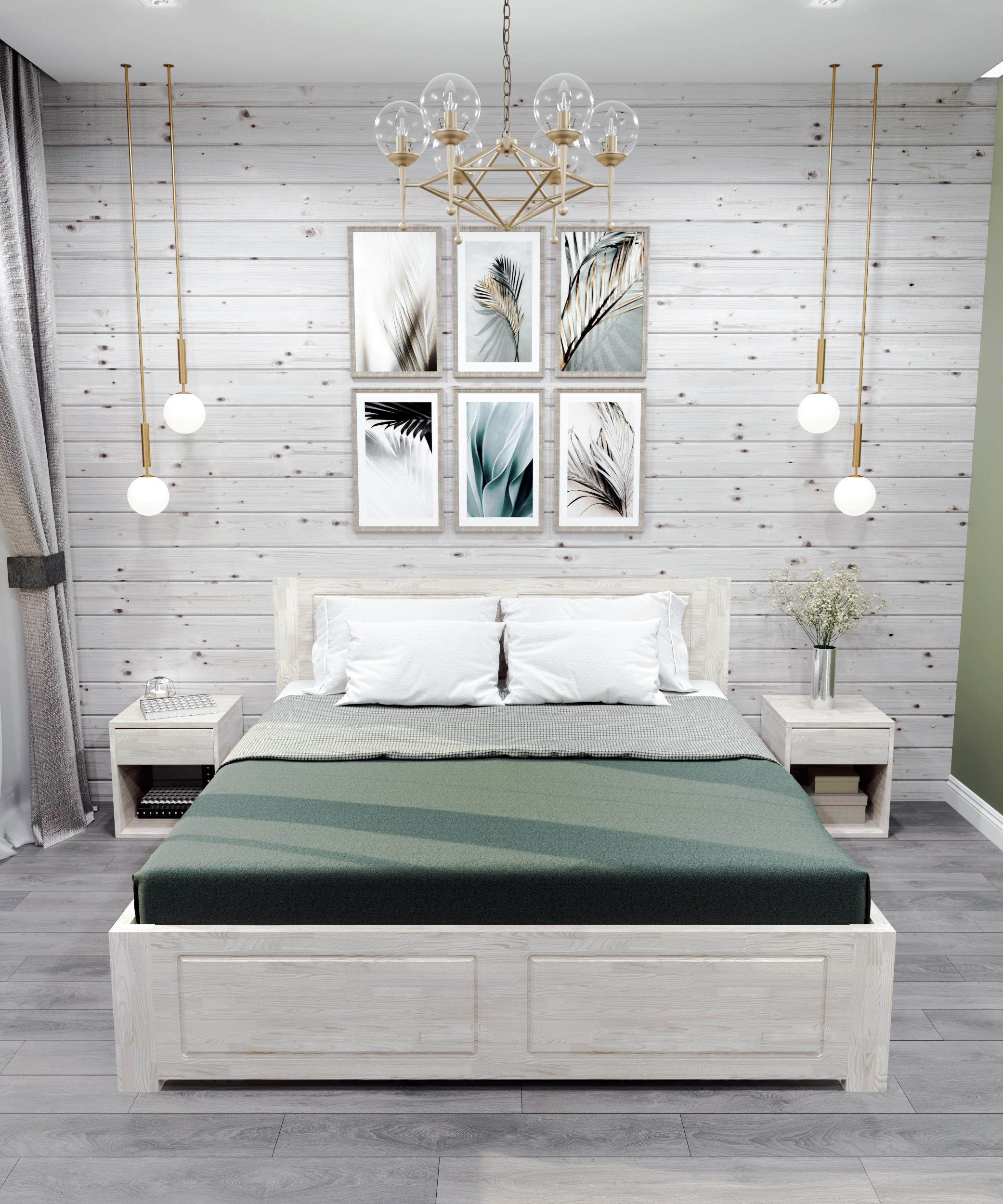 Кровать МиДа Трейд Афина с 2 ящиками 120х180 из массива сосны, без покрытия