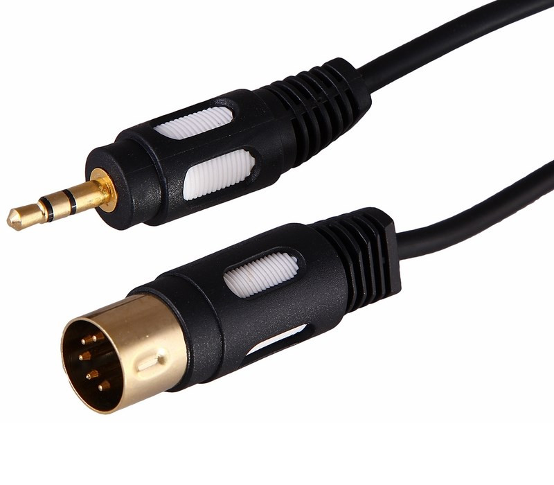 Кабель Rexant DIN 5PIN Plug - 3.5mm Stereo Plug 1.5m Gold 17-2502