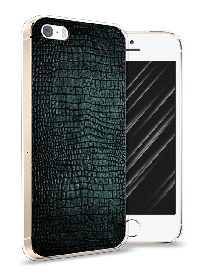 Чехол Awog на Apple iPhone 5 / Айфон 5 "Черная змея"