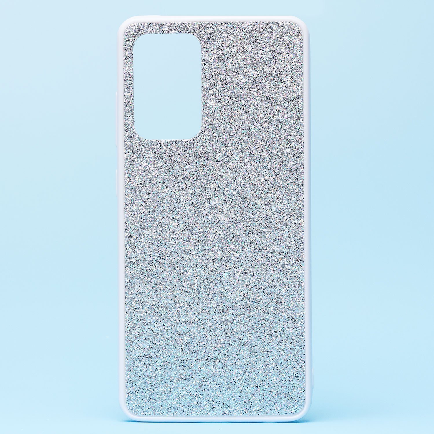 Чехол Samsung SM-A725F (Galaxy A72) пластиковый с блестками <белый>