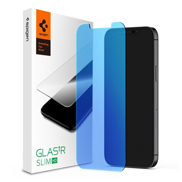 Защитное стекло Spigen Glas.tR Slim HD Antiblue для iPhone 12 Pro Max Clear (AGL01470)