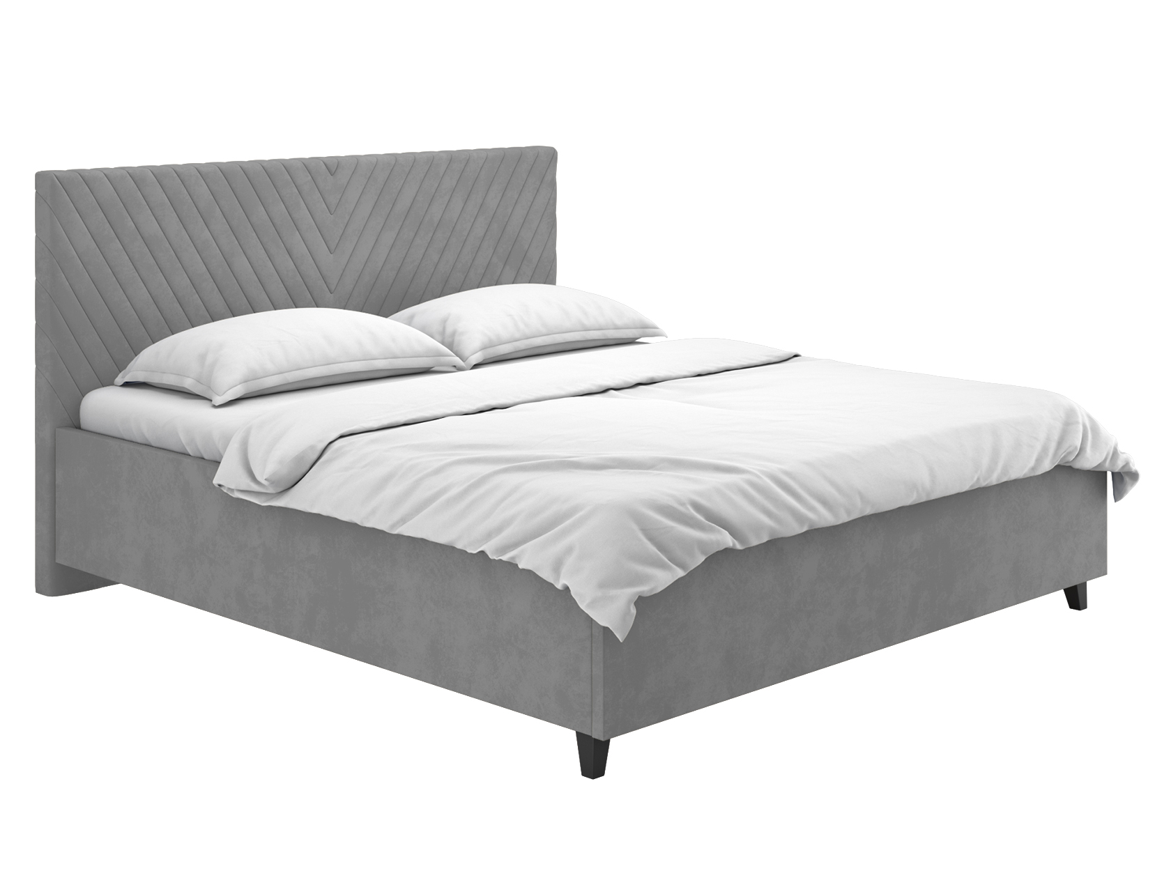 Кровать с подъемным механизмом Первый Мебельный Миранда Серый, велюр 160х200 см