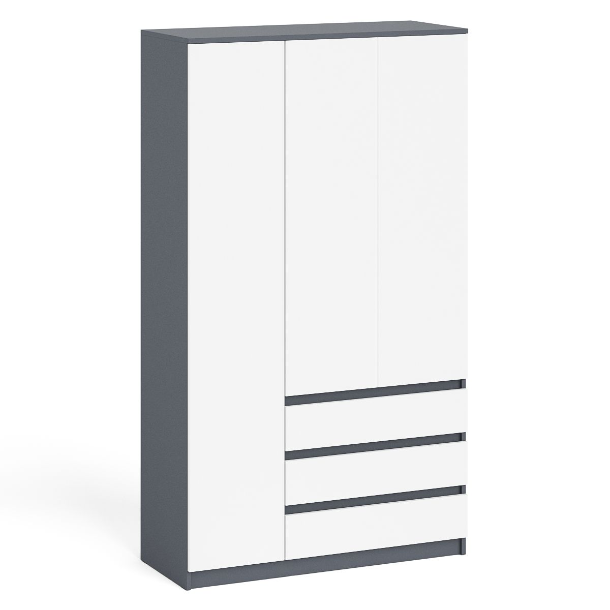 Широкий шкаф-комод СВК Мори МШ1200.1 графит/белый, 120,4х50,4х209,6 см