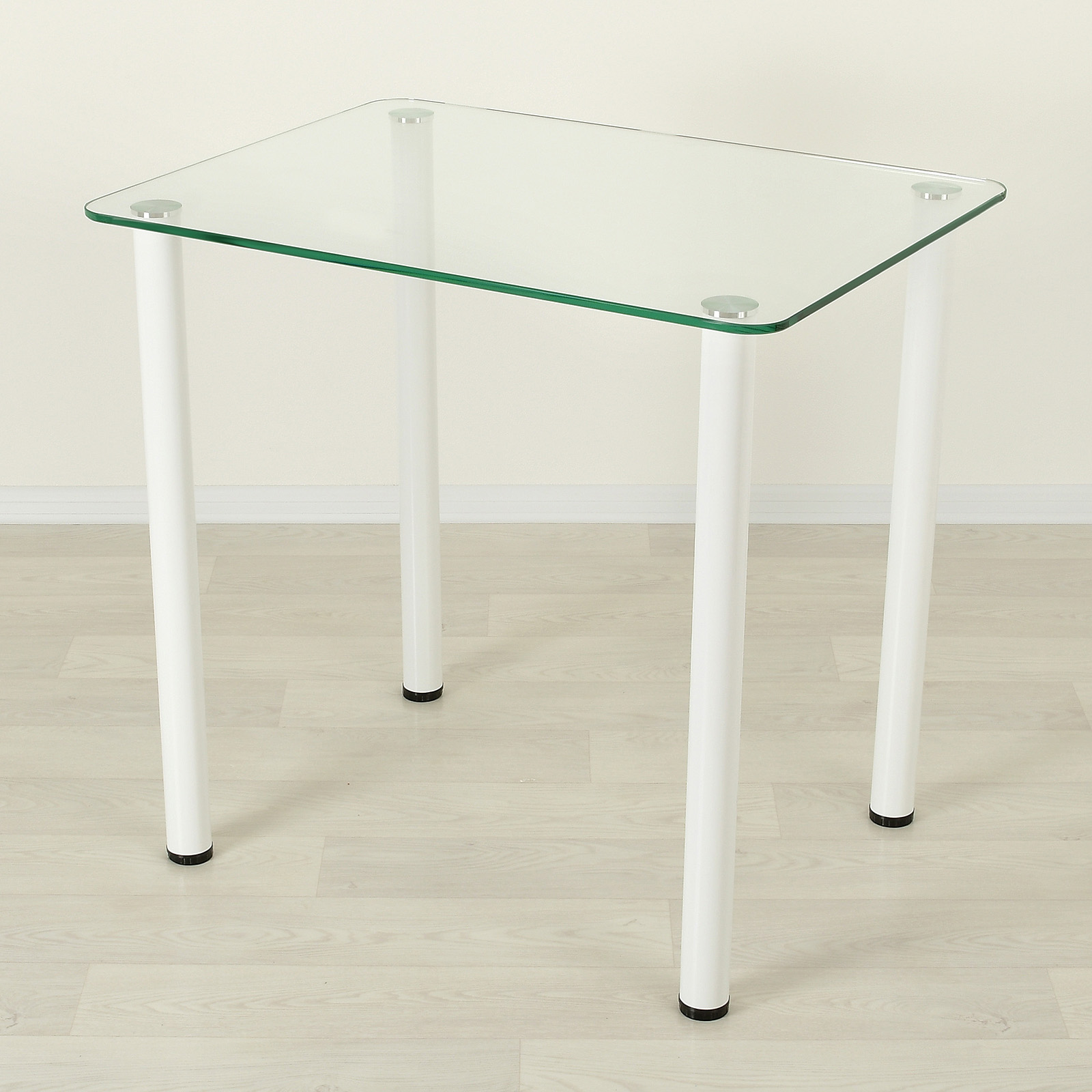 Стеклянный стол Mebel Apartment Эдель 10 прозрачный/белый 1000х600