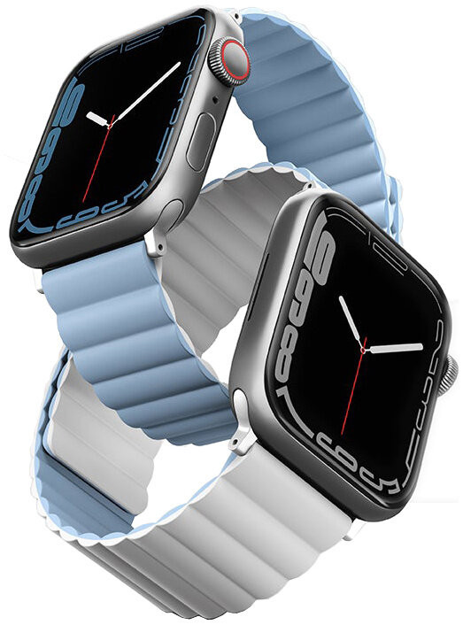 Ремешок Uniq Revix reversible Magnetic для Apple Watch 41/40/38 мм, White/Blue