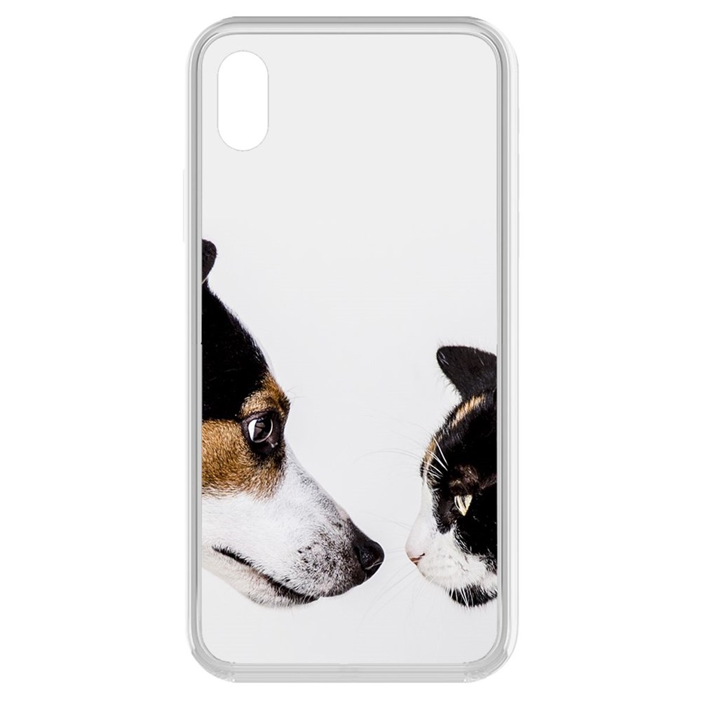 Чехол-накладка Krutoff Clear Case Собаки против кошек для iPhone XR