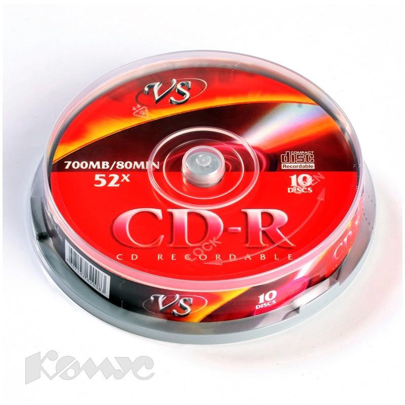 Диск VS CD-R 700 Mb Ink Printable Cake Box 10 шт