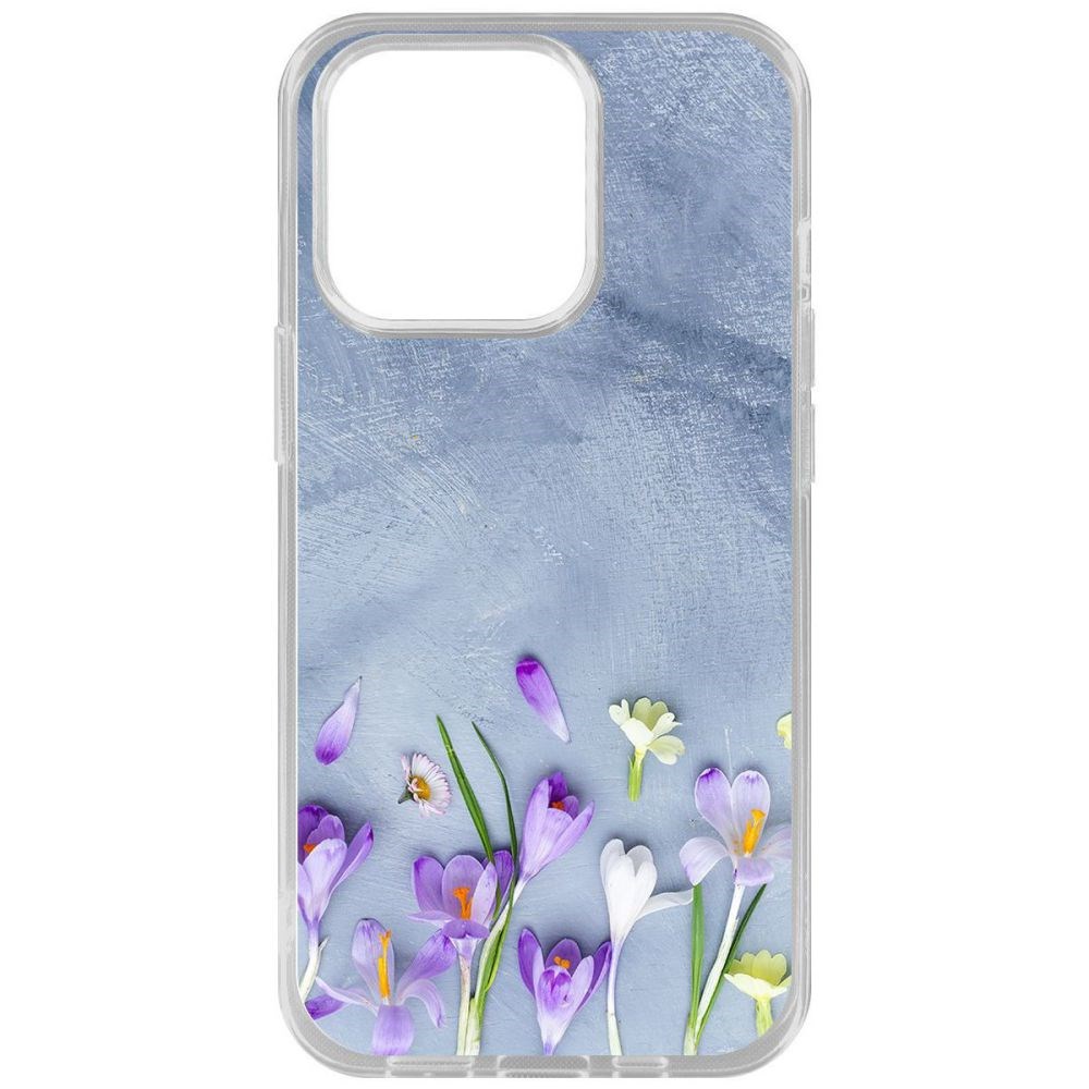 Чехол-накладка Krutoff Clear Case Цветочное настроение для iPhone 14 Pro