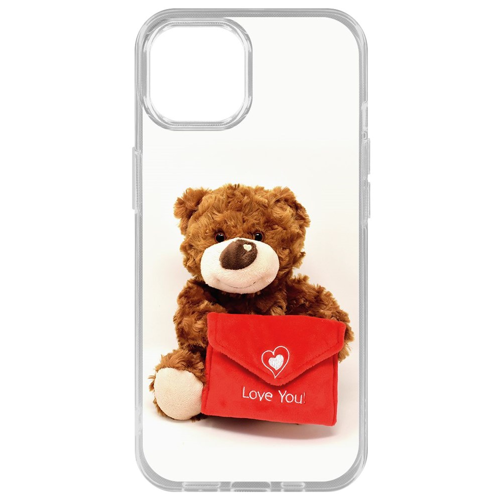 Чехол-накладка Krutoff Clear Case Медвежонок тебя любит для iPhone 14 Plus