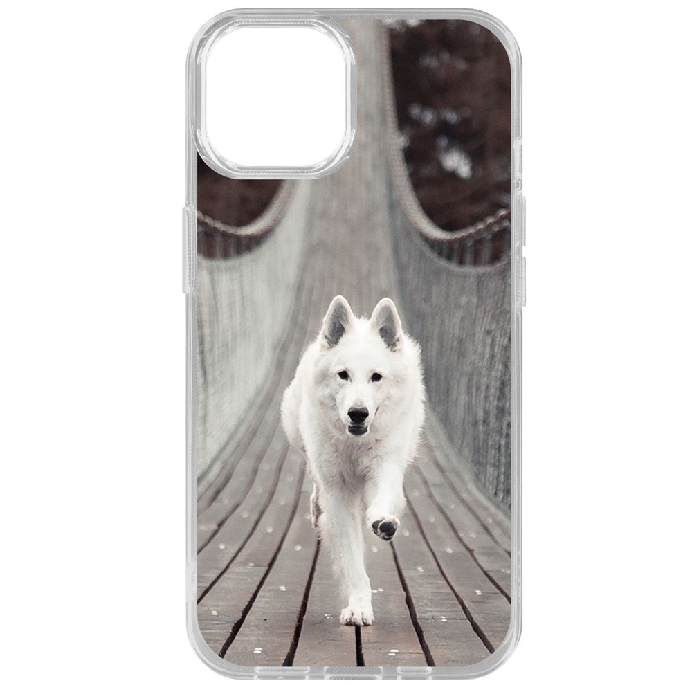 Чехол-накладка Krutoff Clear Case Пес на мосту для iPhone 14