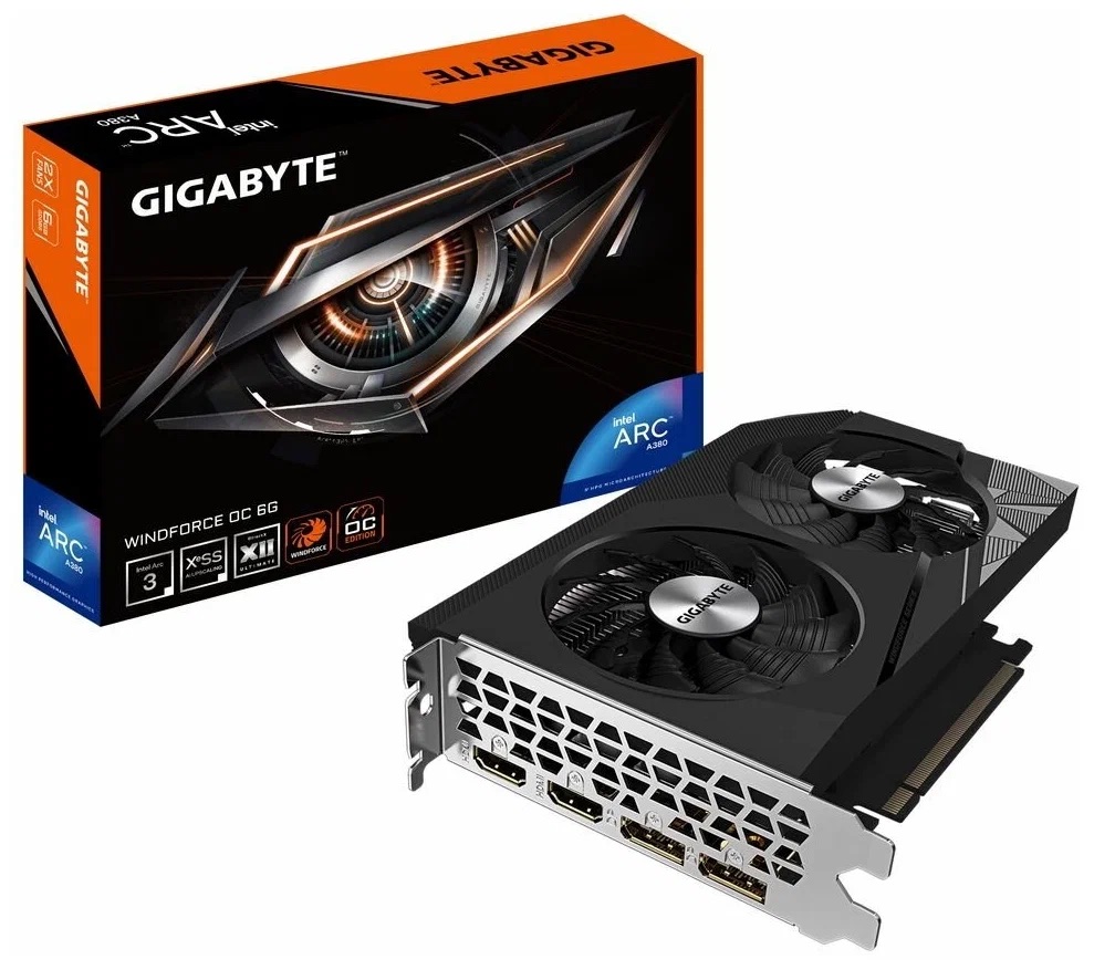 Видеокарта Gigabyte A380 WindForce OC (GV-IA380WF2OC-6GD)