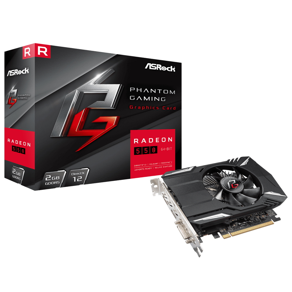 Видеокарта ASRock AMD 550 2GB Phantom Gaming PG RADEON 550 2G