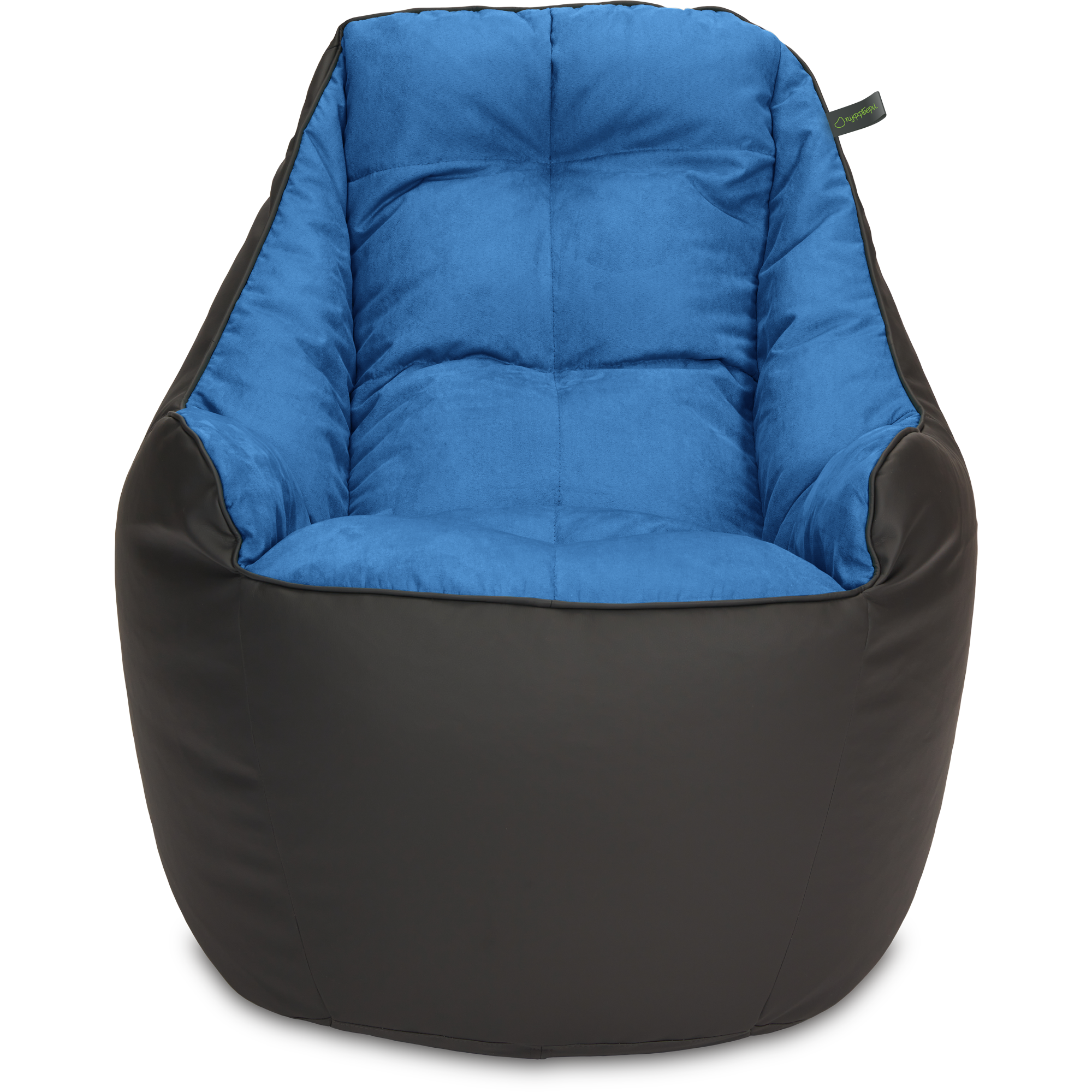 Кресло мешок «Босс», эко-кожа и замша, Графит и голубой