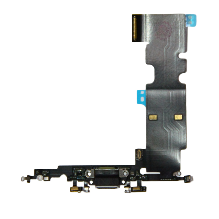 Шлейф для iPhone 8 Plus на системный разъем и микрофон <черный> (OEM)