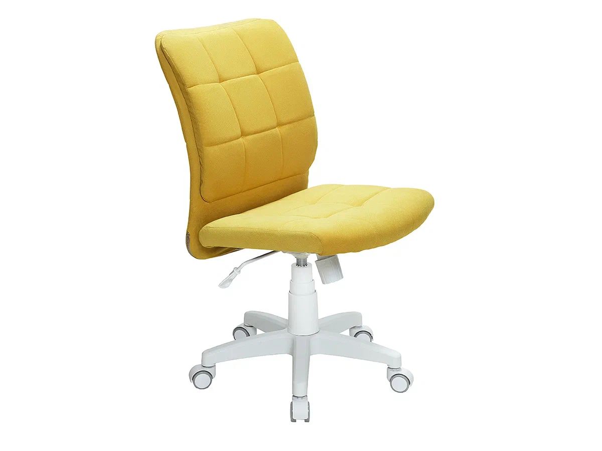 Детское компьютерное кресло Кресловъ КР-555, белый пластик, желтое