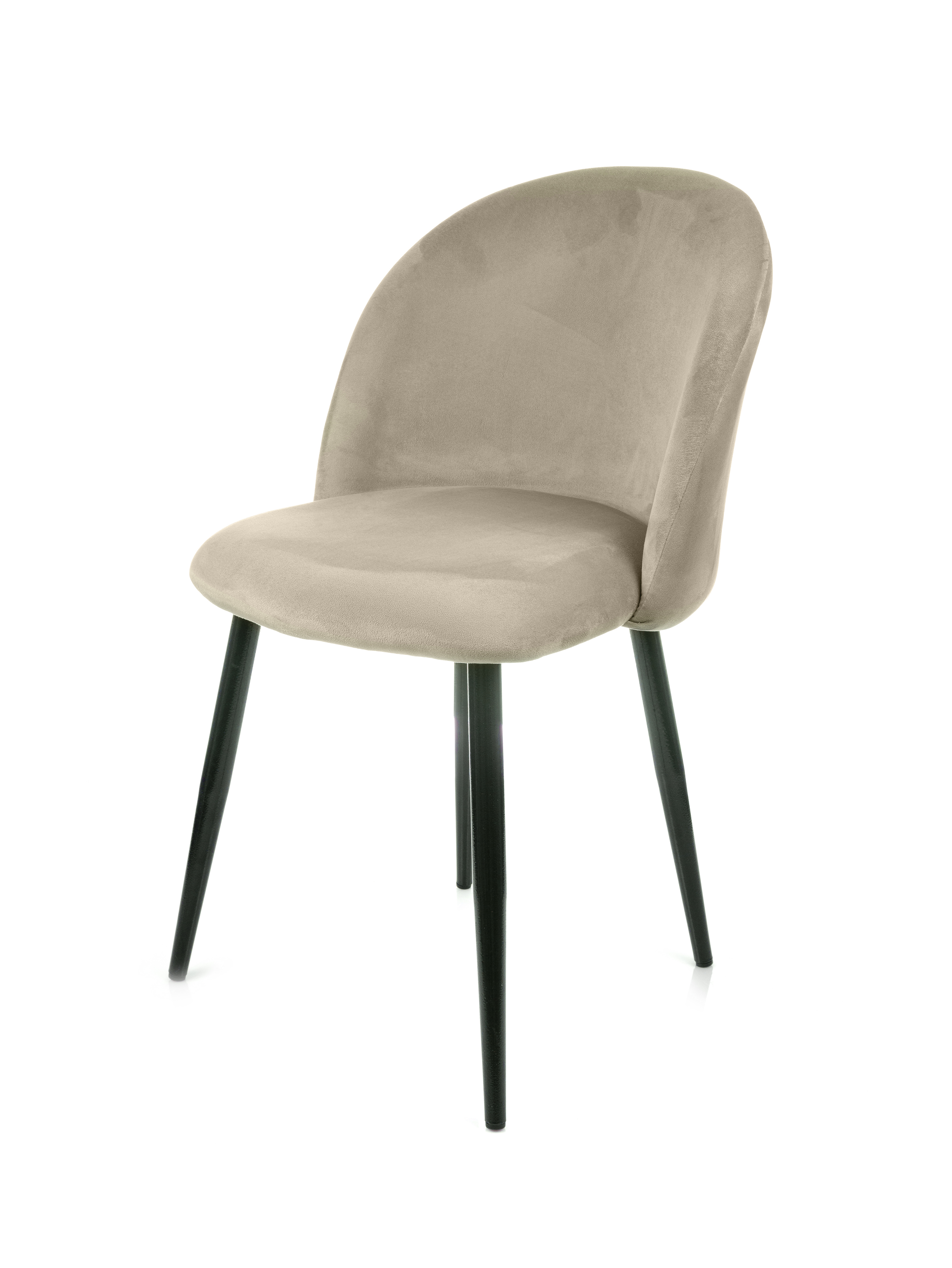 Комплект стульев Бари, 23070737 бежевый/чёрные ножки (2 шт)