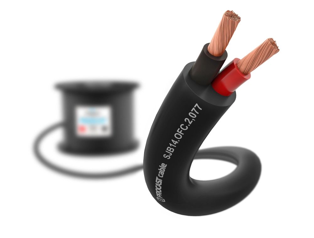 Акустический черный спикерный кабель 2х2,077mm? PROCAST cable SJB 14.OFC.2,077 25 м