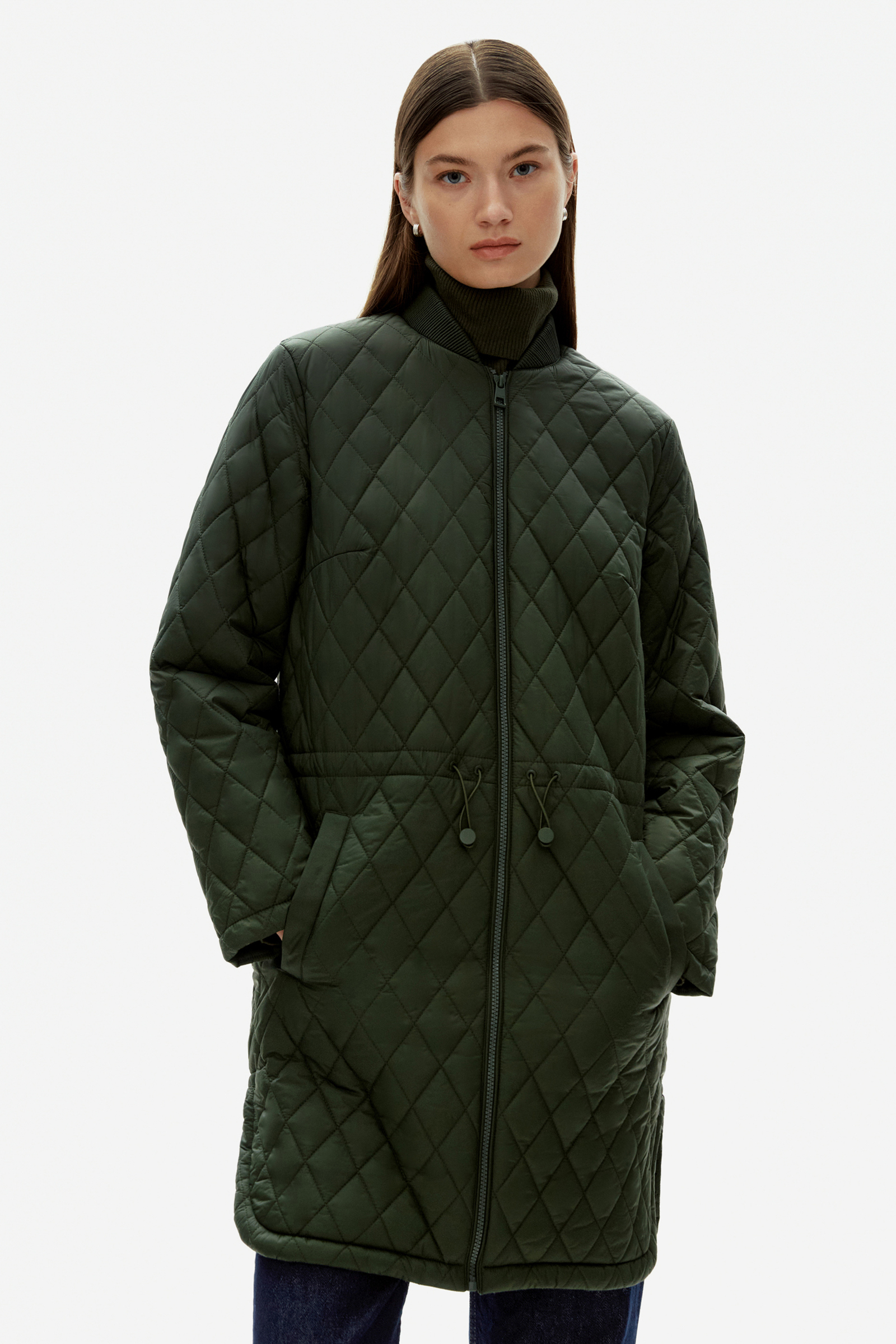Пальто женское Finn Flare BAS-10077 зеленое XL