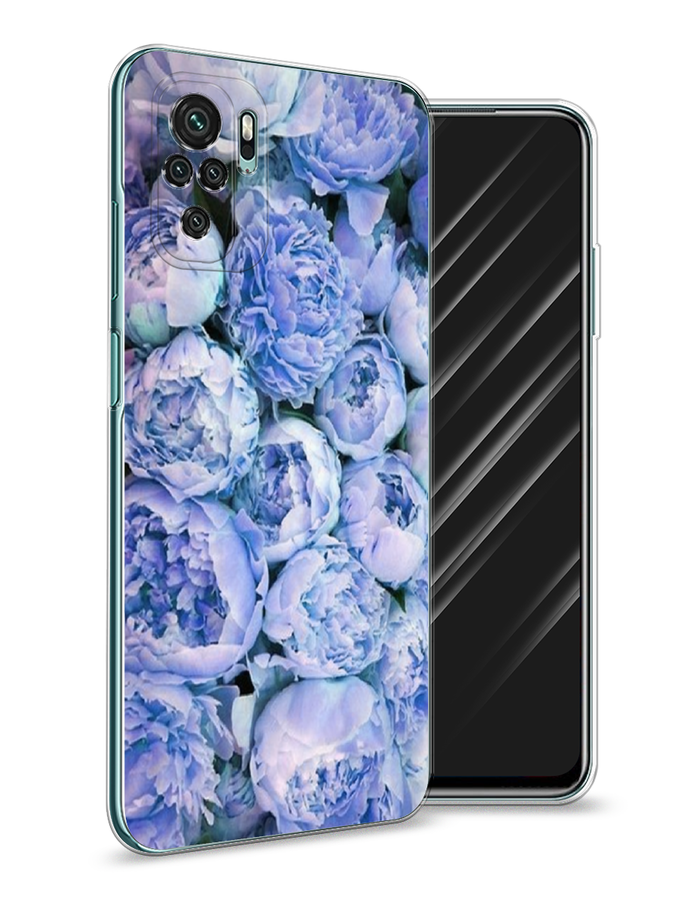 Чехол Awog  на Xiaomi Redmi Note 10 "Пионы голубые"
