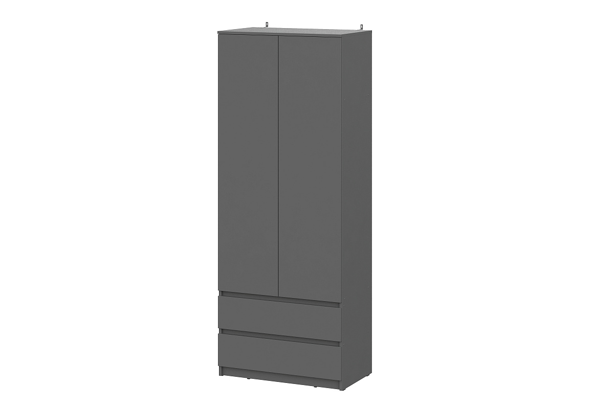 Шкаф двухстворчатый с ящиками SV-мебель Денвер, графит серый