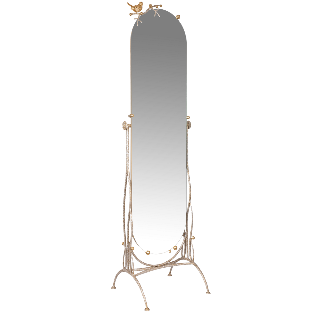 Напольное зеркало Bogacho Терра Айвори Мраморное золото