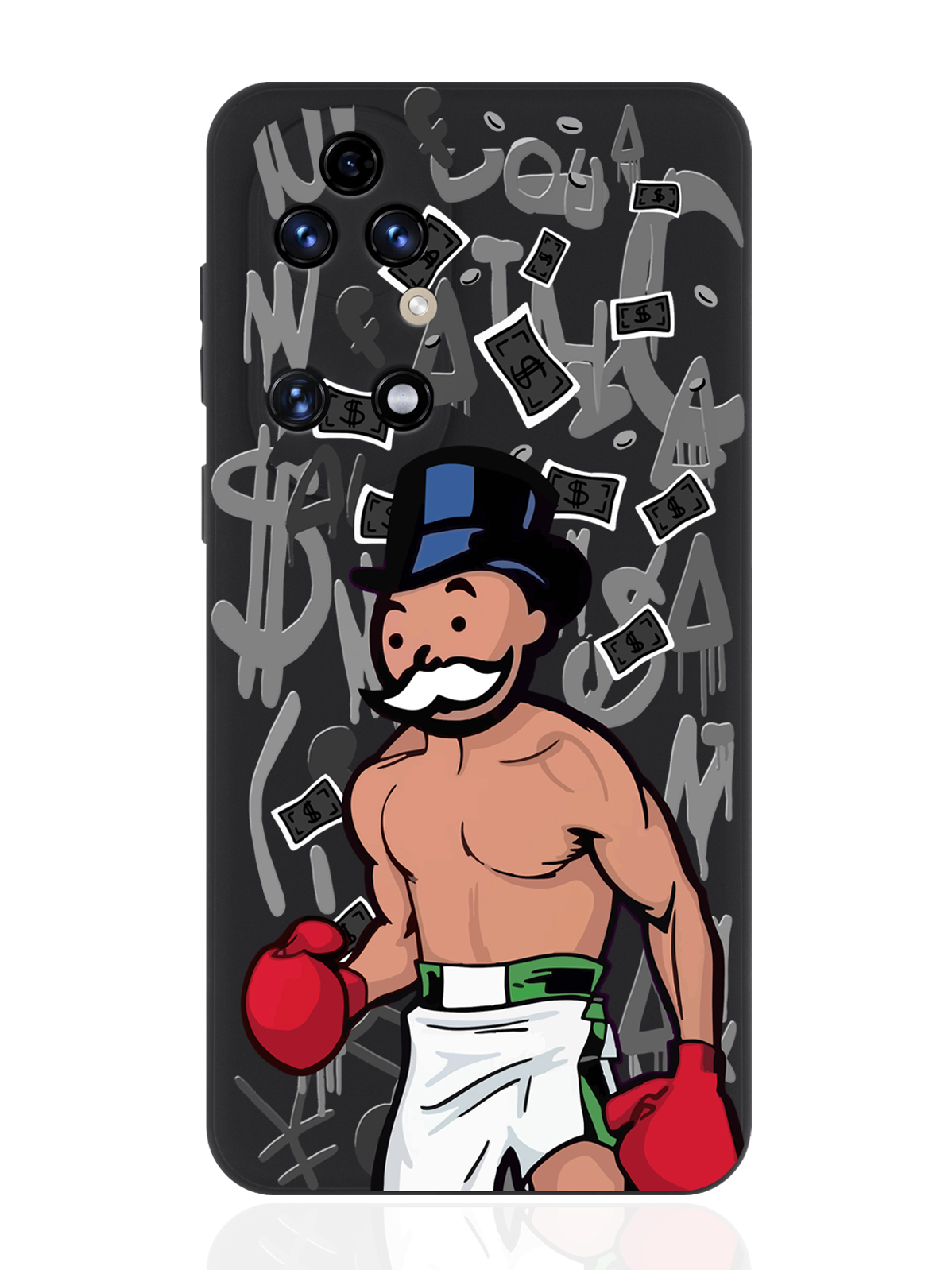 Чехол для смартфона Huawei P50 черный силиконовый Monopoly Boxing/ Монополия Боксер