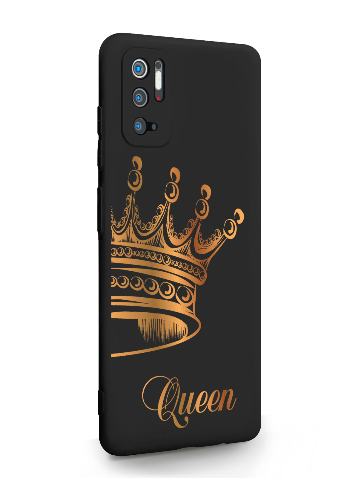 Чехол MustHaveCase для Xiaomi Redmi Note 10T Парный чехол корона Queen черный