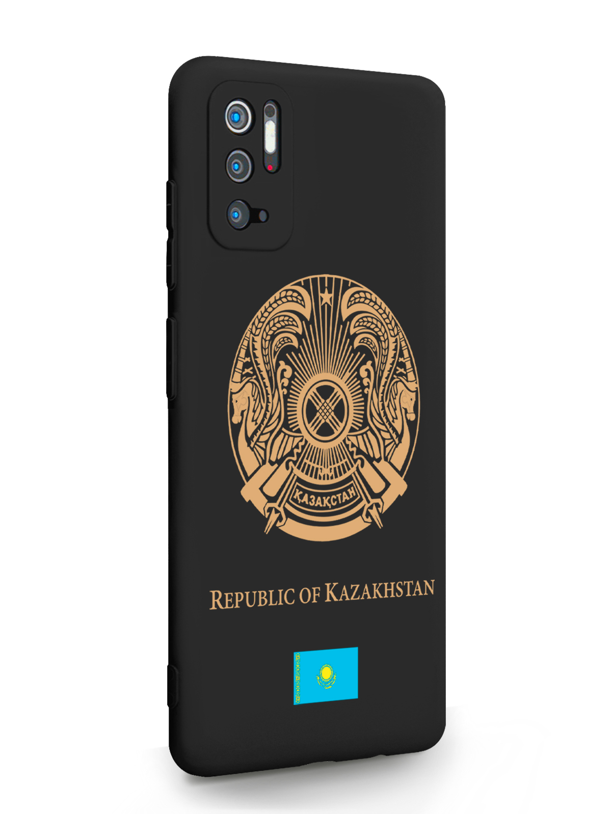 Чехол SignumCase для Xiaomi Redmi Note 10T Золотой Герб Казахстана черный