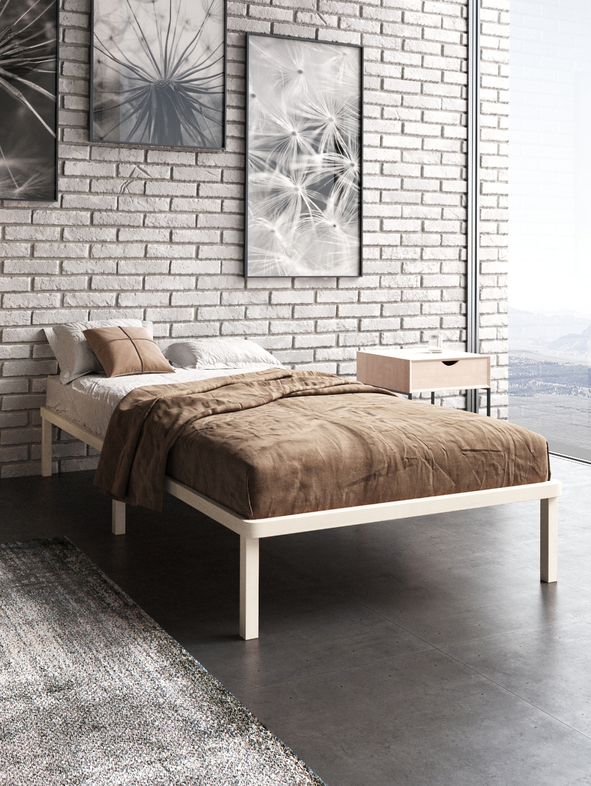 Кровать односпальная деревянная Hansales 70x200 см из массива берёзы Light Sleep