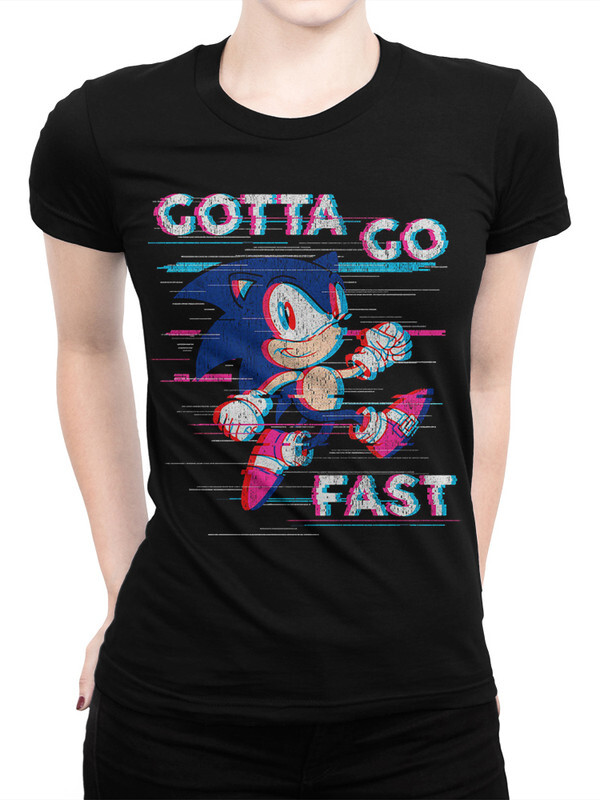 Футболка женская Design Heroes Ёжик Соник - Gotta go fast черная XL