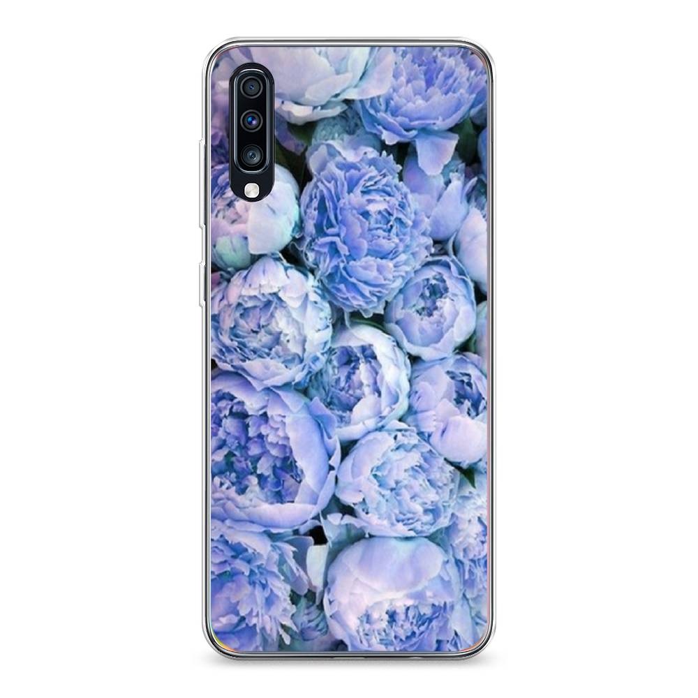 Чехол Awog  на Samsung Galaxy A70 "Пионы голубые"