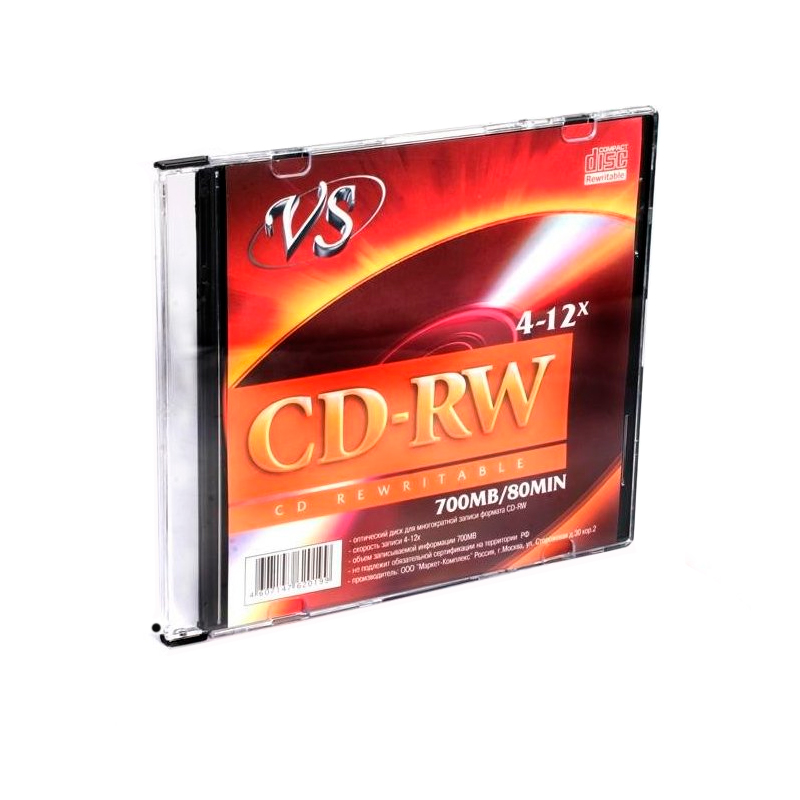 Диски VS CD-RW 700Mb Slim Case 5 шт