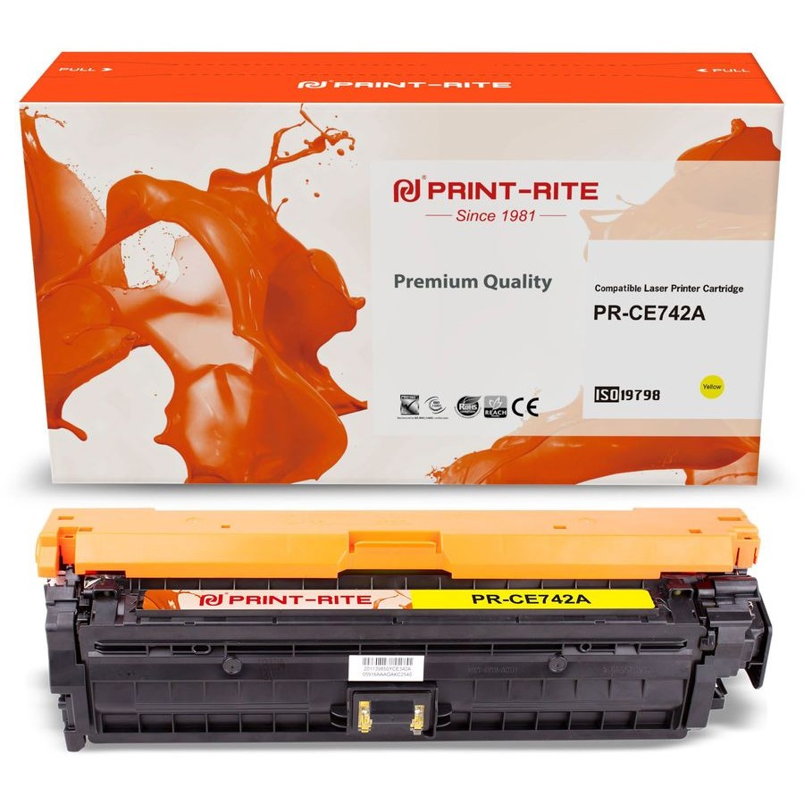 Картридж для лазерного принтера Print-Rite PR-CE742A Yellow, совместимый