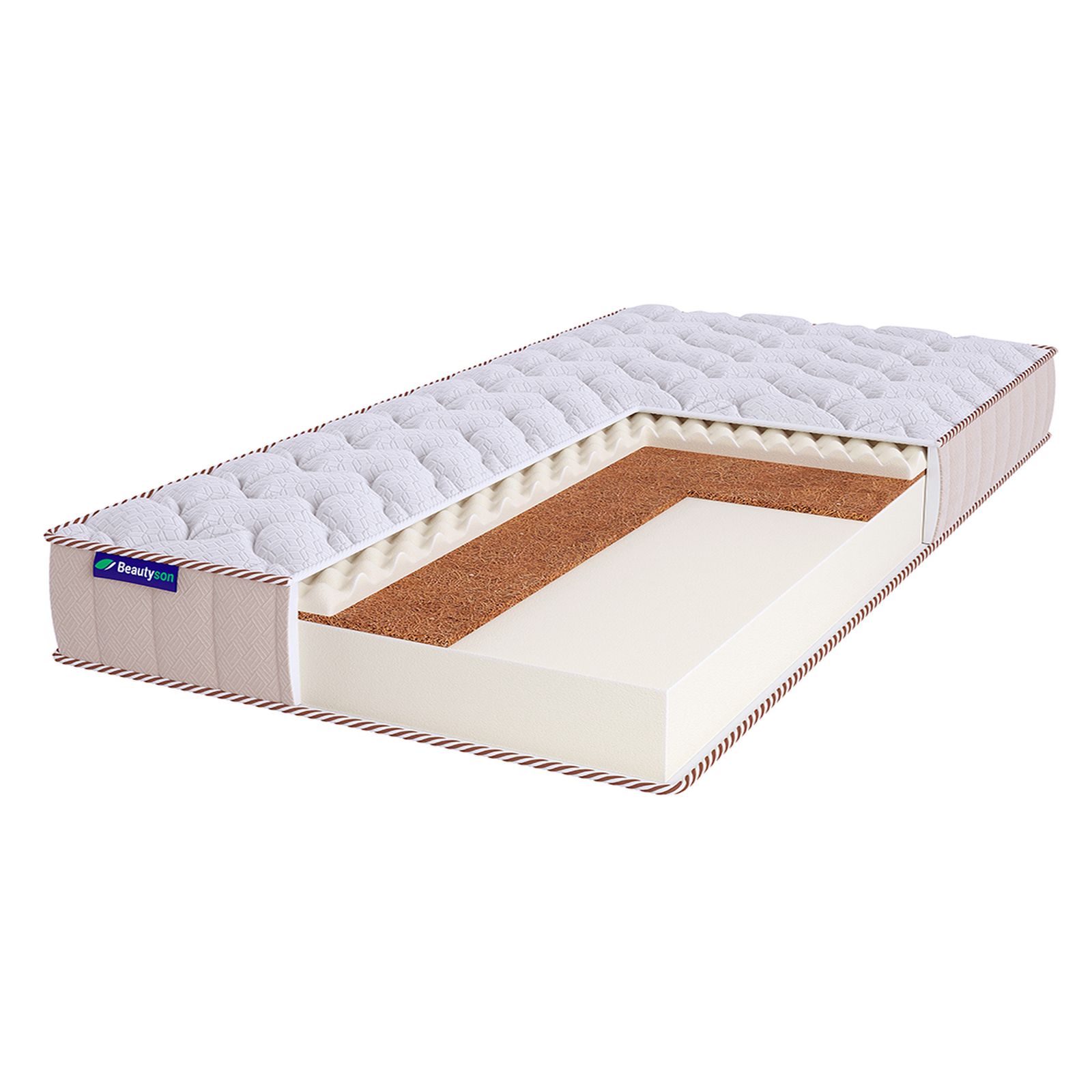 Матрас Beautyson Roll Foam 10 Cocos Sens Lux, 105х195, 16 см, беспружинный