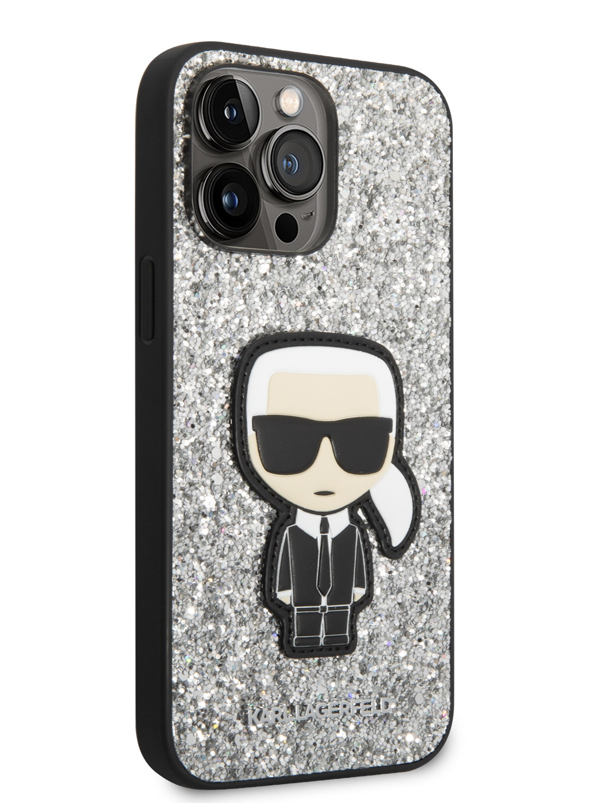 Чехол Karl Lagerfeld для iPhone 14 Pro Max с блестками, Silver