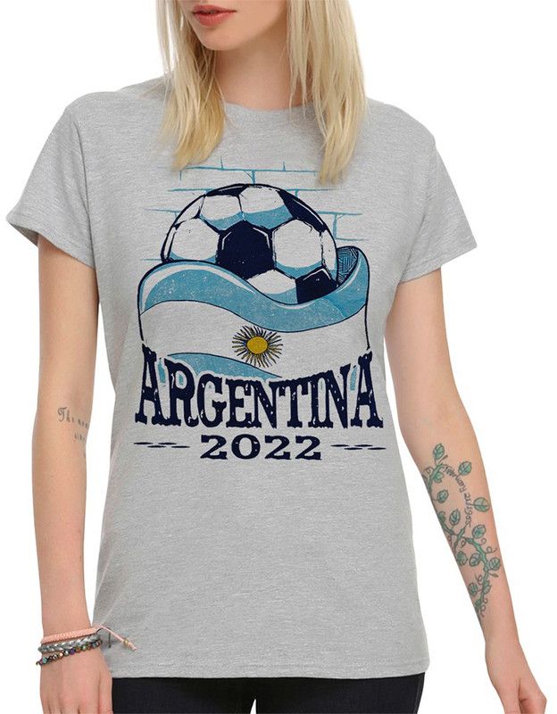 Футболка женская DreamShirts Studio Сборная Аргентины по футболу 2022 - 1 серая M