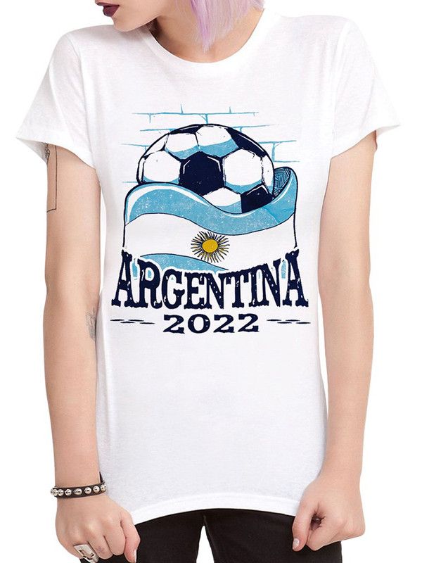Футболка женская DreamShirts Studio Сборная Аргентины по футболу 2022 - 1 белая M