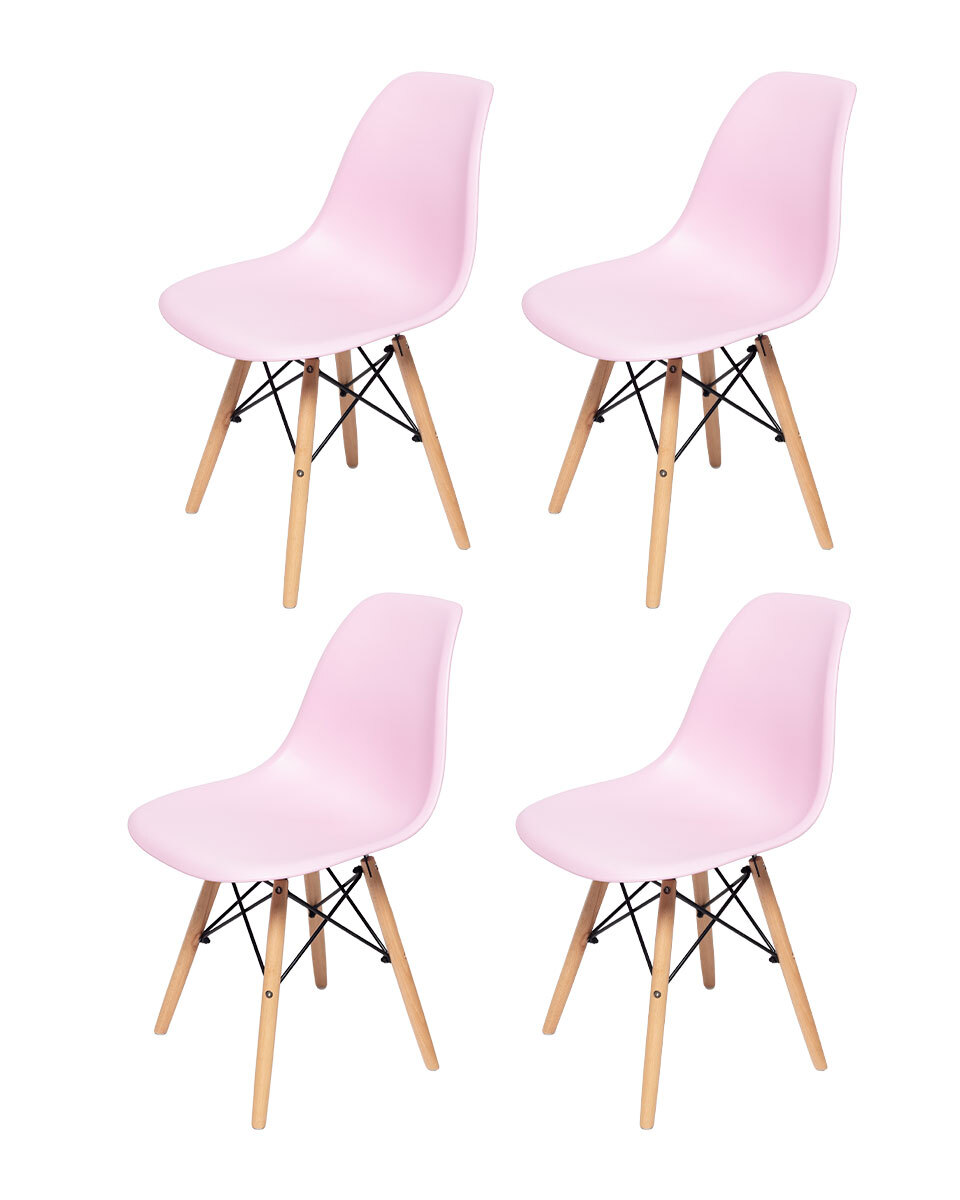 Комплект стульев для кухни из 4 шт. ЦМ, SC-001 розовый, пластиковый