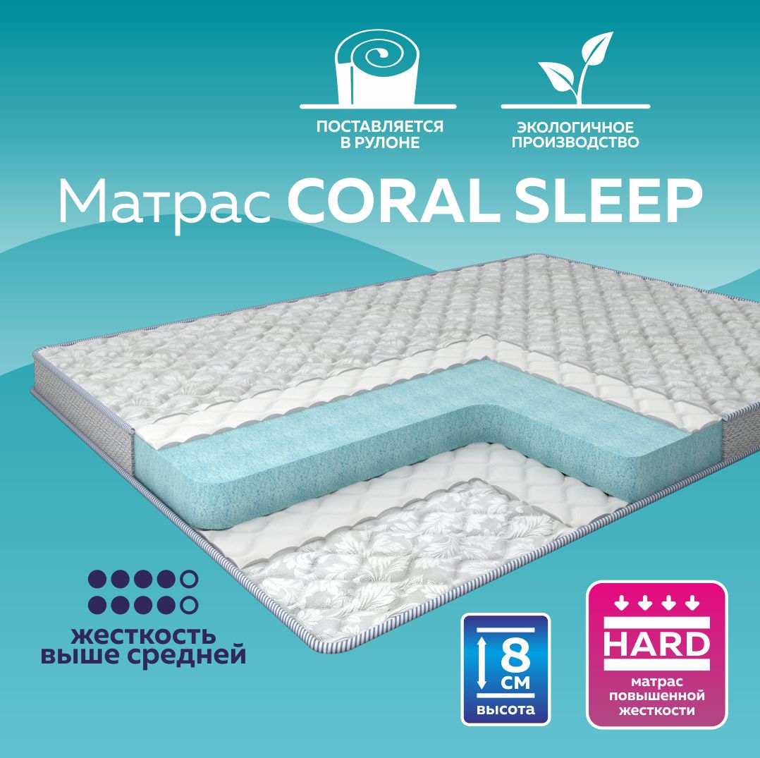 Матрас беспружинный Plams Coral Sleep Н8 90х180