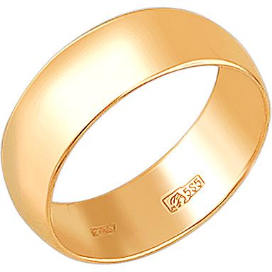 Кольцо обручальное из красного золота р. 23 Эстет 01О010386