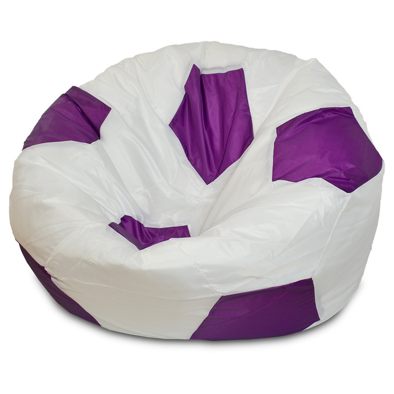 Кресло-мешок Puffmebel мяч XXXL белый/фиолетовый