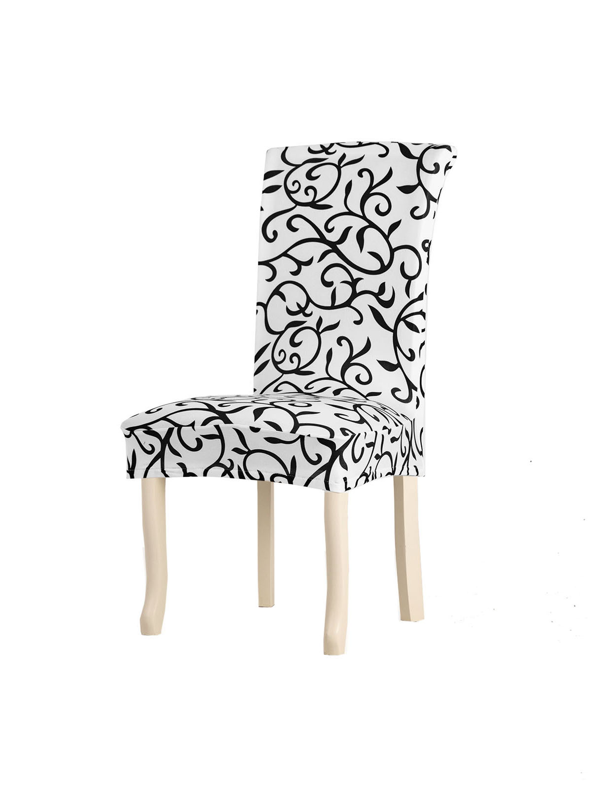 Чехол LuxAlto для стула со спинкой Jersey Черно-белый на резинке 1шт 10403