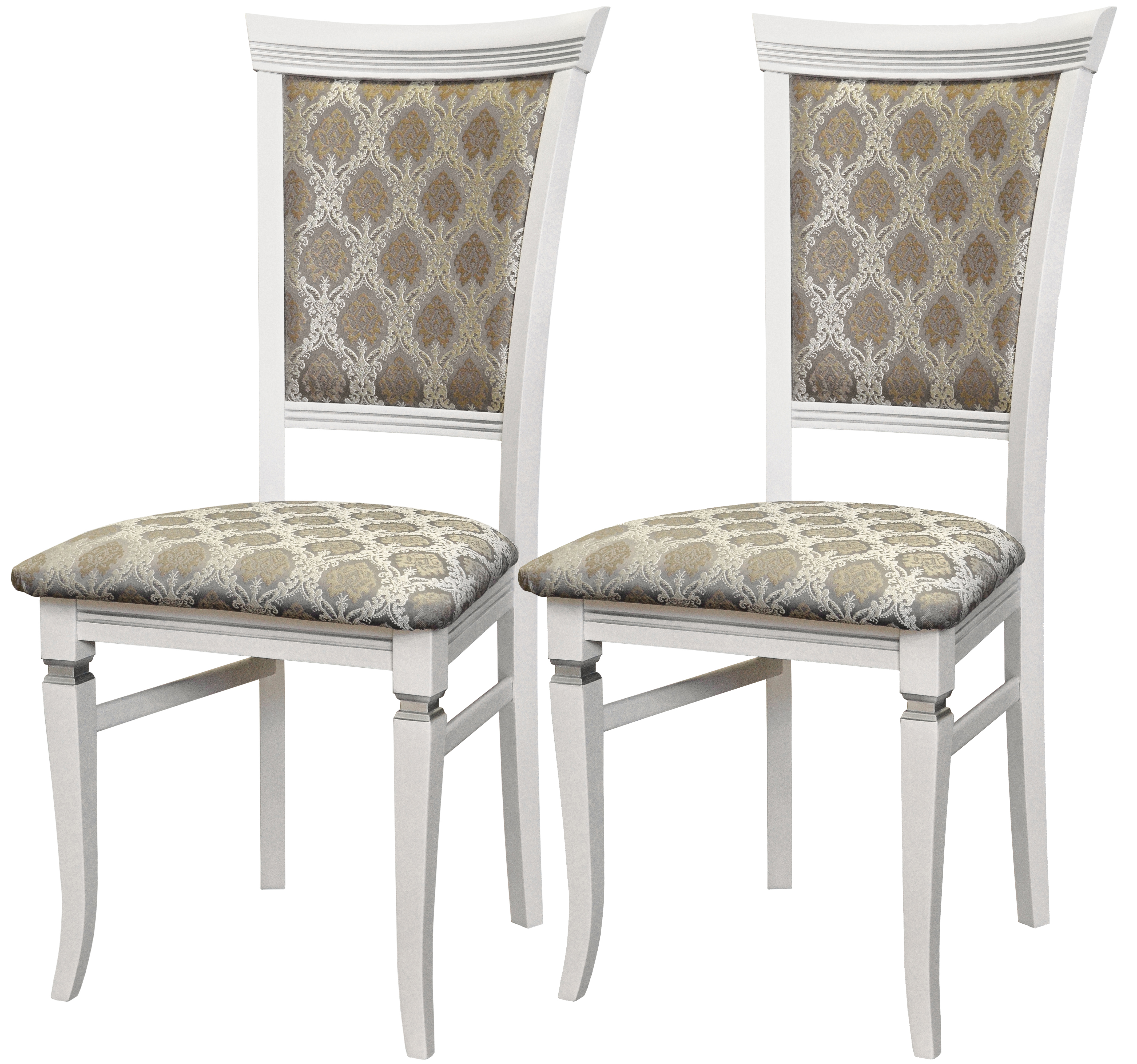 Комплект стульев Мебелик Бонита белый/серебро, Маркус серебро 2 шт.