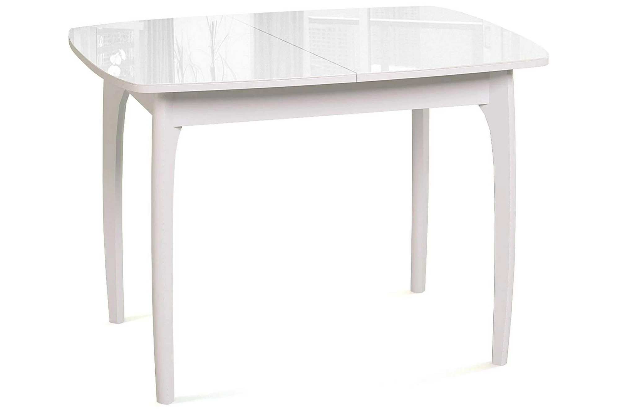Стол кухонный DikLine М40, 90х65х75 см, белый/стекло белое